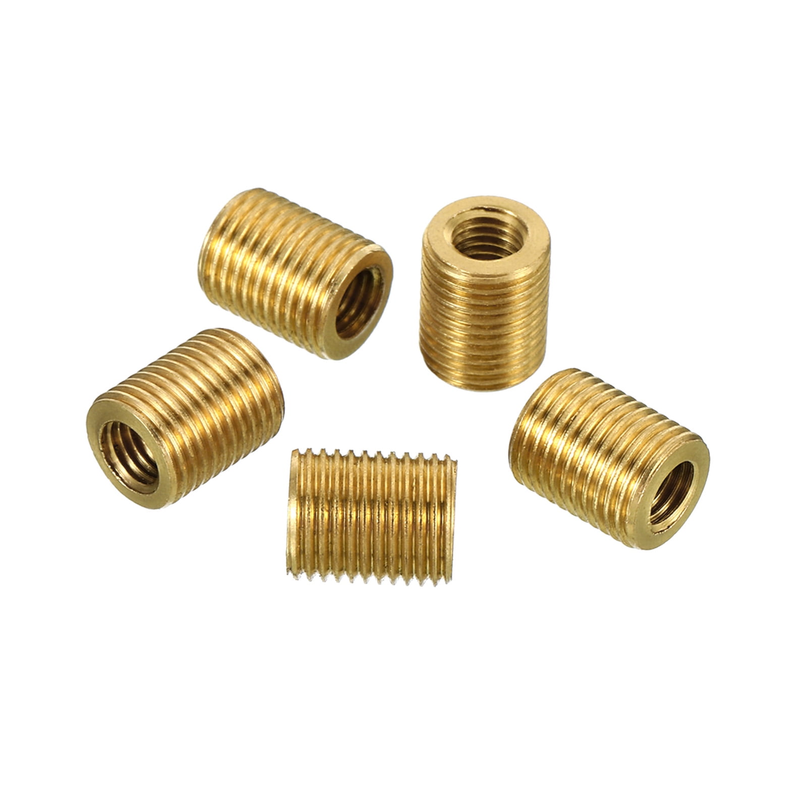 Uxcell M10 to 1/4 27 Sleeve Reducing Nut 12mm Long Threaded Hollow Tube ...