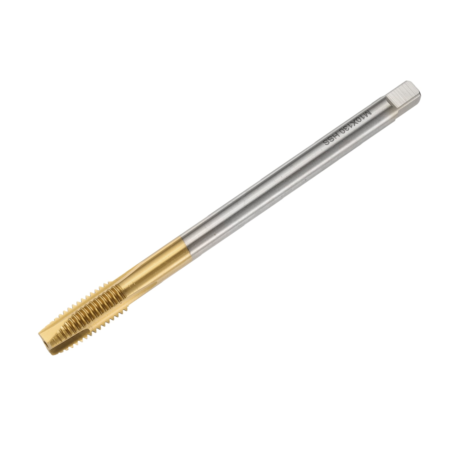 Uxcell M10 x 1.5 H2 Metric Spiral Point Thread Tap 130mm (5.1") Extra Long Titanium Coated ...