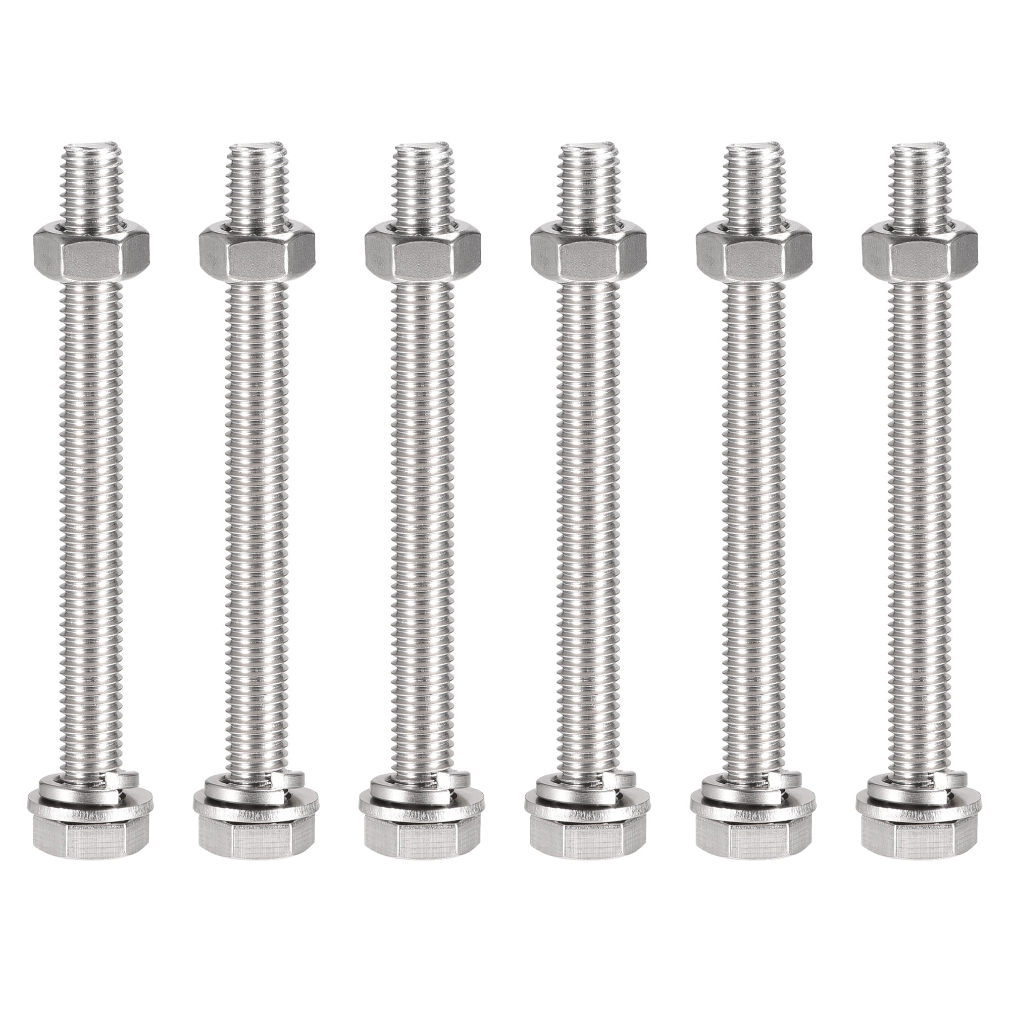 Uxcell M10 x 110mm 304 Stainless Steel Hex Head Screws Bolts, Nuts ...