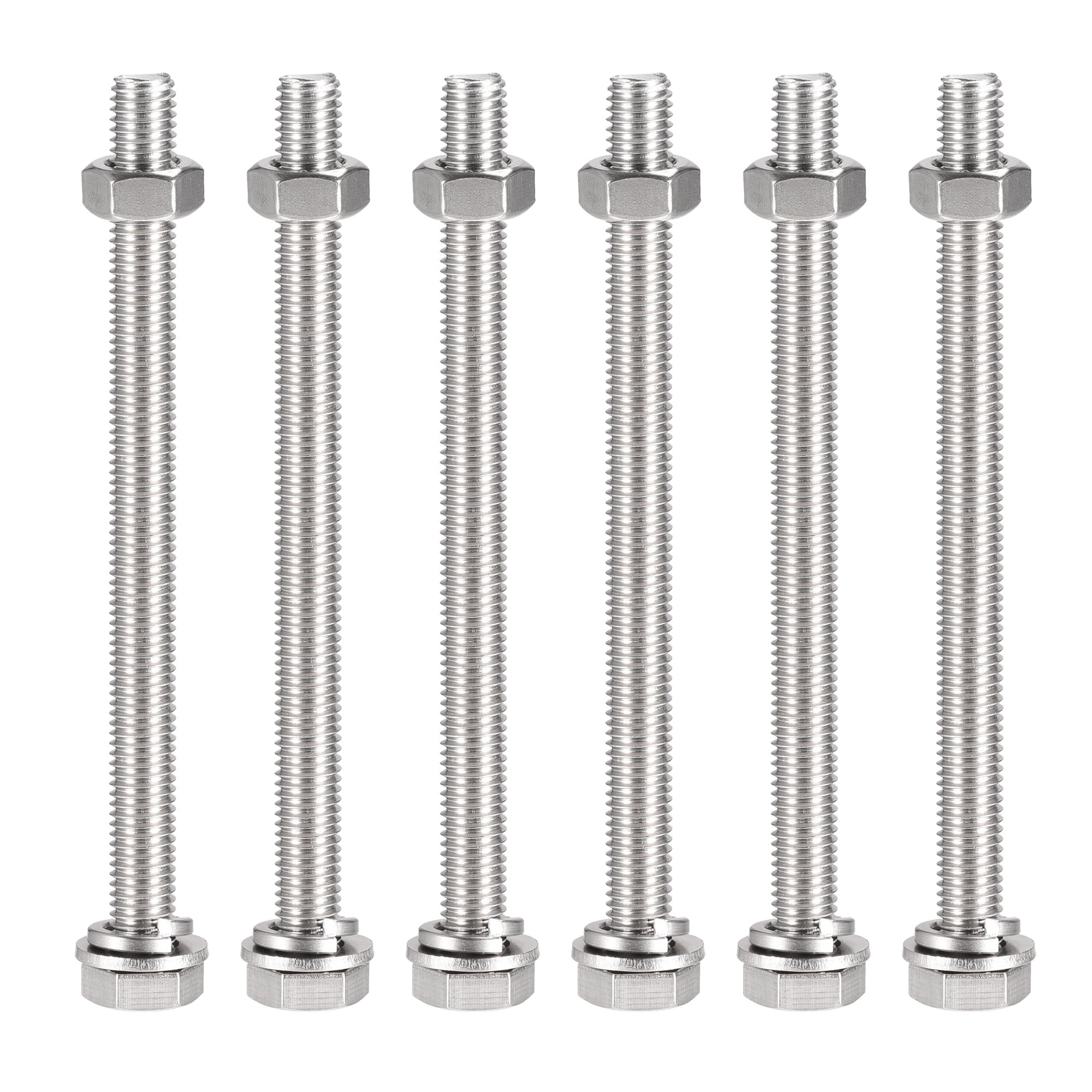 Uxcell M10 x 140mm 304 Stainless Steel Hex Head Screws Bolts, Nuts ...