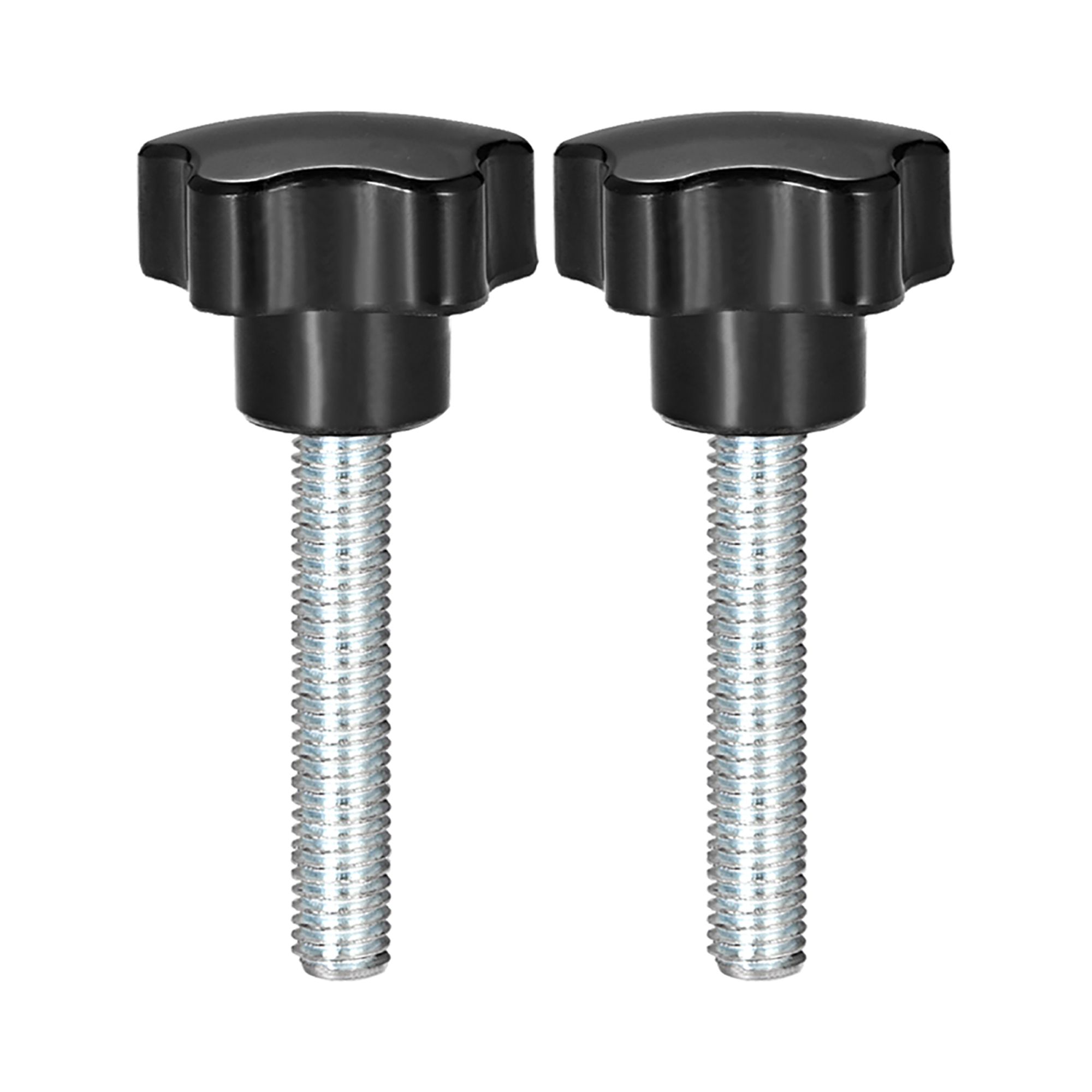 Uxcell M10 x 60mm Male Thread 48mm Head Star Knobs Zinc Plated Black 2 ...