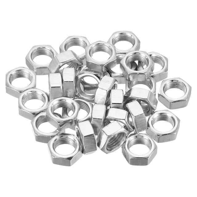 Uxcell M10x1.0 Steel Hex Nuts Zinc Plated Hardware Nuts Screw Bolt ...