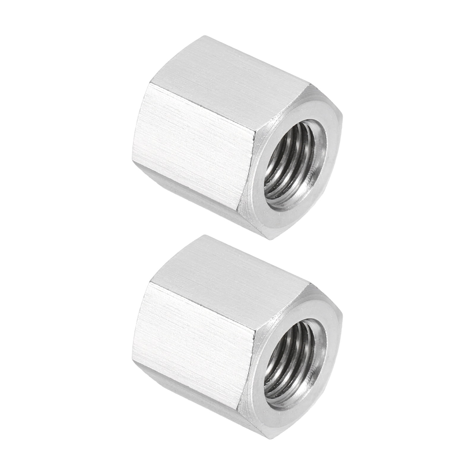 Uxcell M10x1.25 Pitch 304 Stainless Steel Hex Coupling Nuts, 2 Pcs 16mm ...