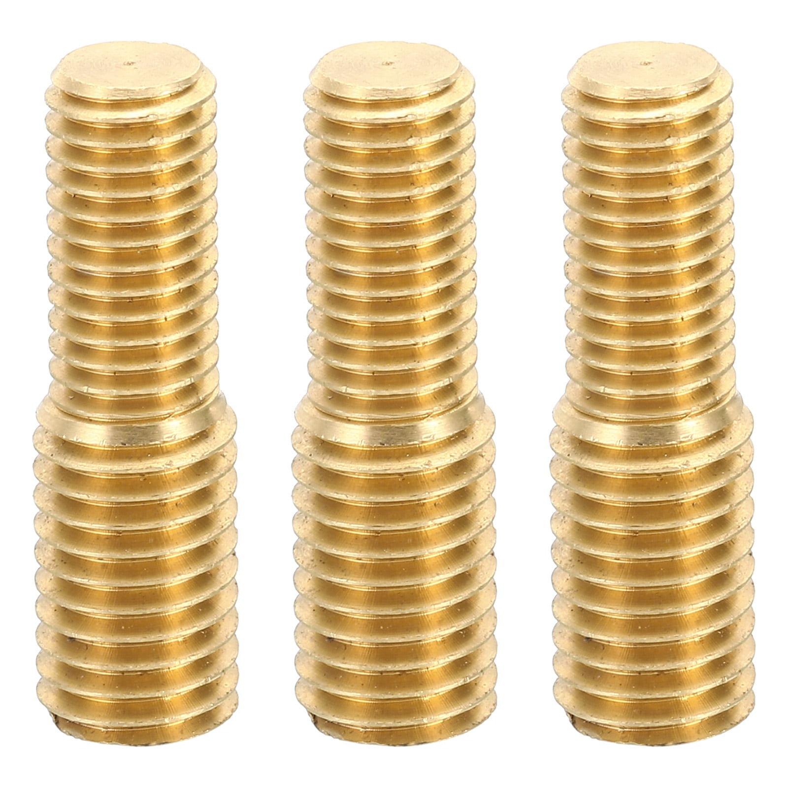 Uxcell M10x1.5 to M12x1.75 Double End Stud Screw Bolt, 3pcs Brass Rod ...