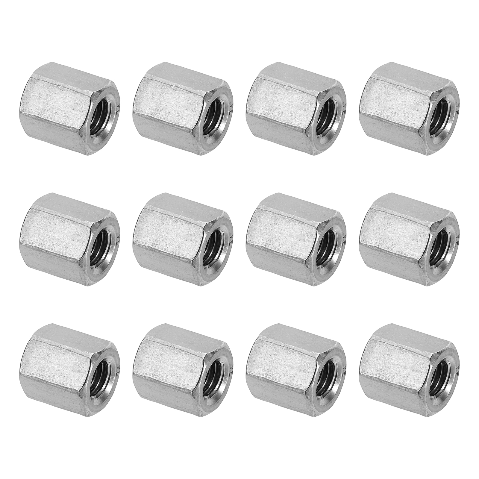 Uxcell M10x1.5mm Stainless Steel Hex Coupling Nuts,12pcs 20mm Threaded ...