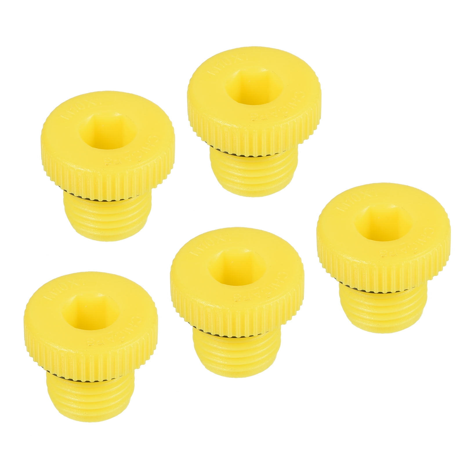 Uxcell M10x1 Hold Plugs Plastic Male Threaded Hex Socket End Cap ...