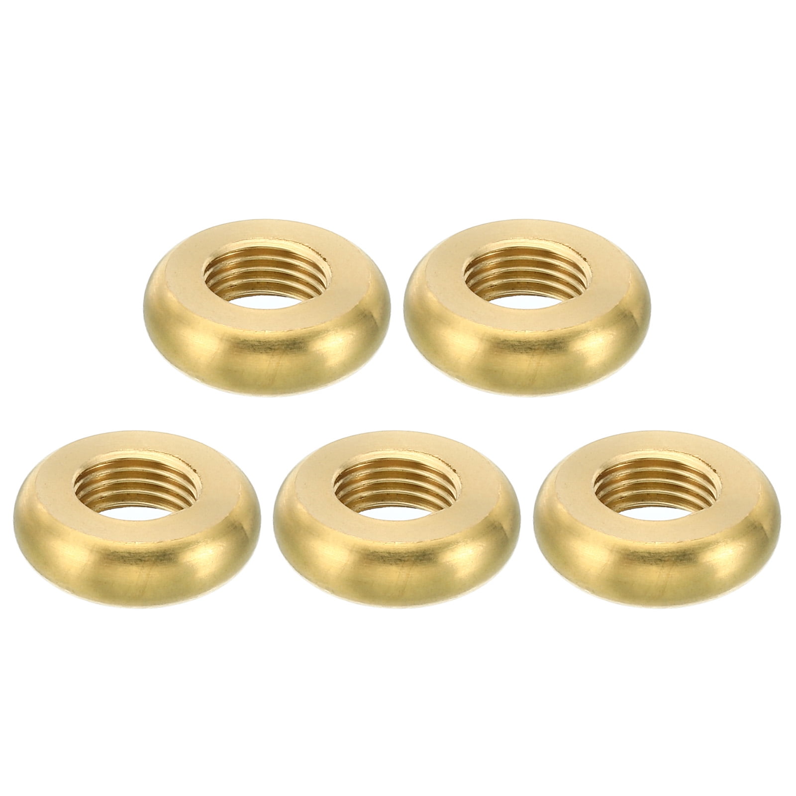 Uxcell M10x1 Round Locknut, 5 Pack Solid Brass Edge Flat Nut Thin Screw ...