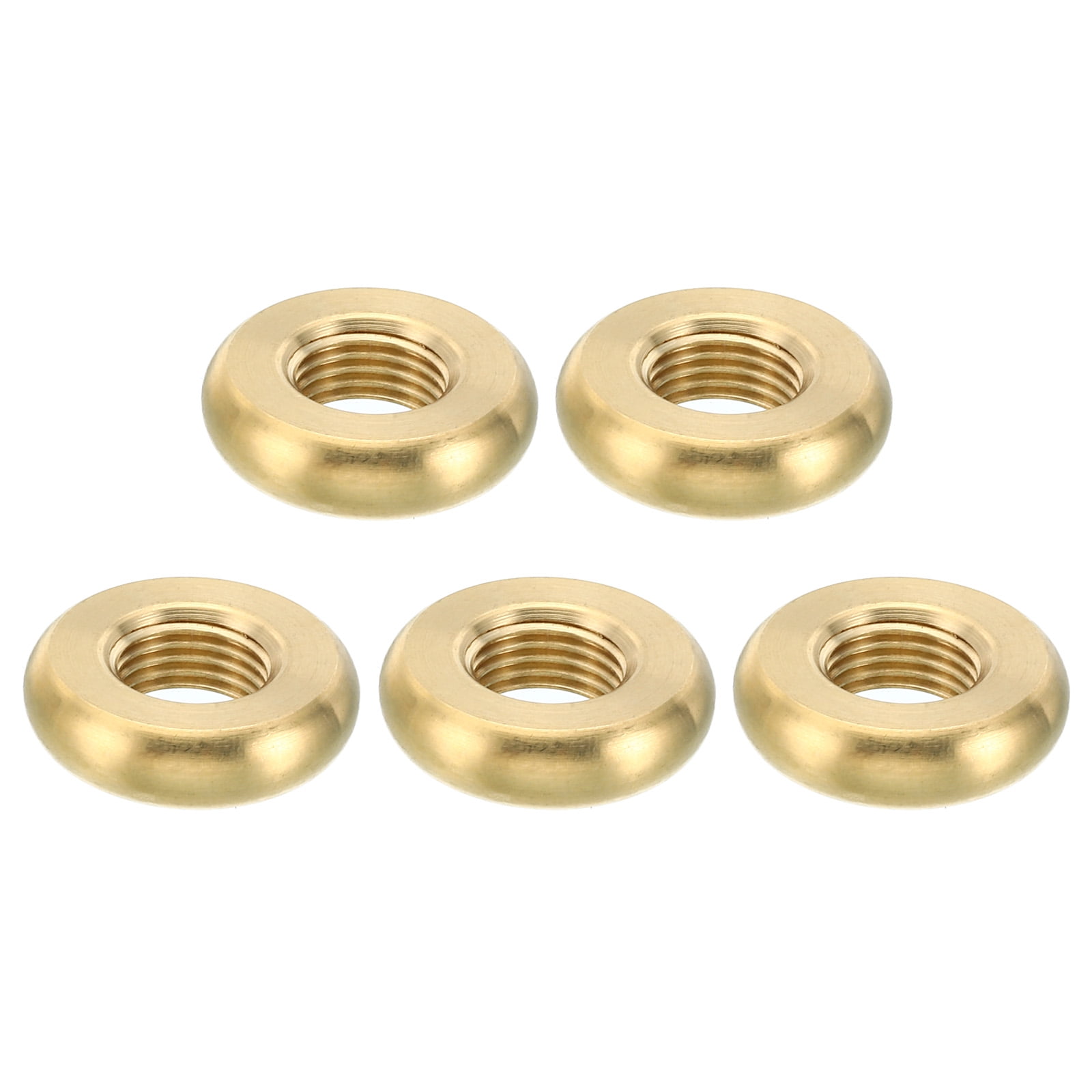 Uxcell M10x1 Round Locknut, 5 Pack Solid Brass Edge Flat Nut Thin Screw ...