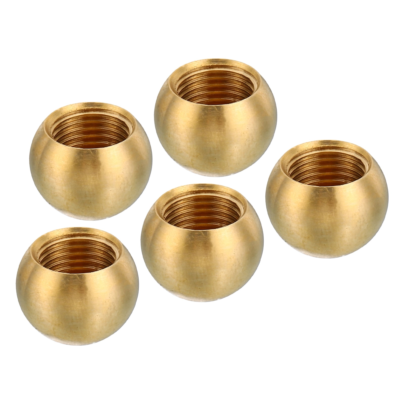 Uxcell M10x1 Threaded Lamp Finials Cap Knob Brass Ball Lamp Decoration ...