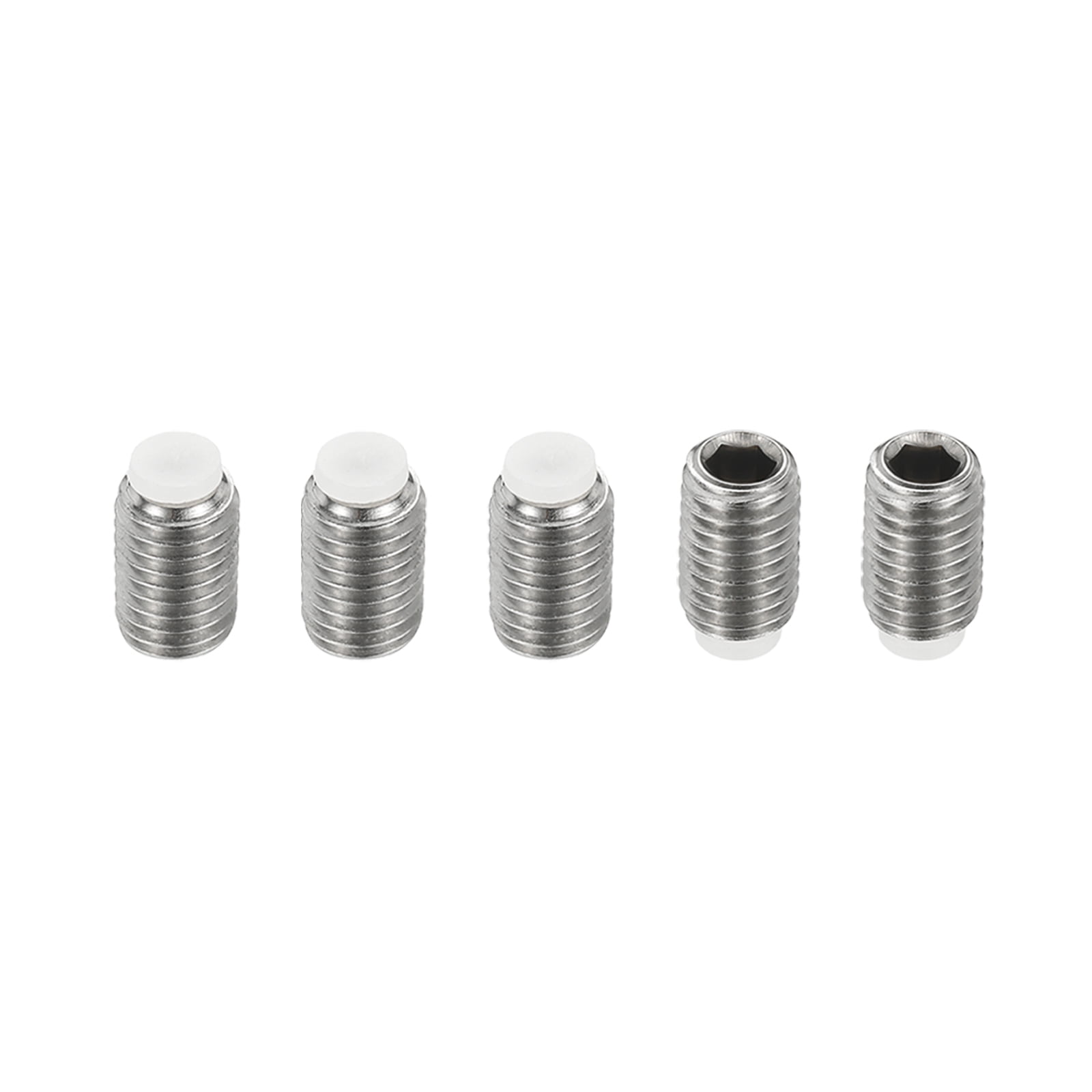 Uxcell M10x16mm Nylon Tip Grub Screw, 5pcs 304 Stainless SteelInternal ...