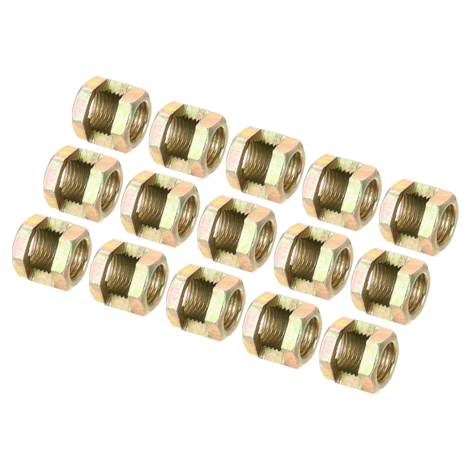 Uxcell M10x1mm Hexagon Coupling Nut, 15mm Threaded Iron Zinc Plating ...
