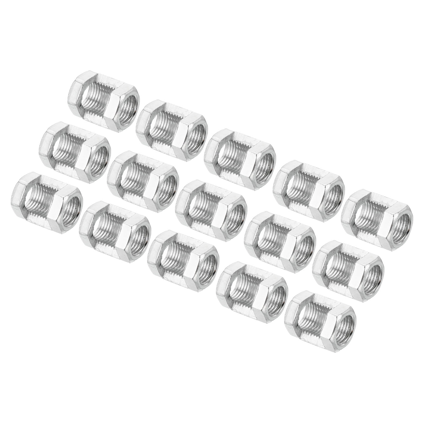 Uxcell M10x1mm Hexagon Coupling Nut, 20mm Threaded Iron Zinc Plating ...