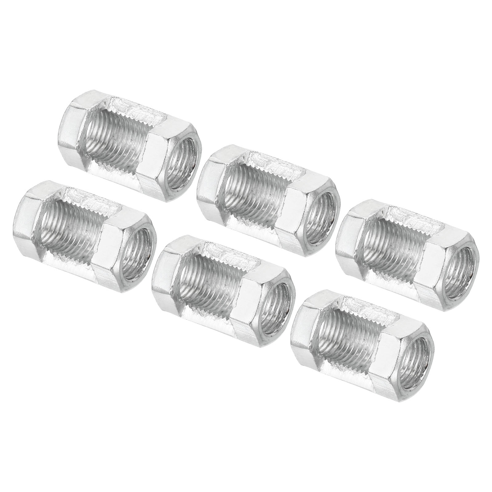 Uxcell M10x1mm Hexagon Coupling Nut, 25mm Threaded Iron Zinc Plating ...