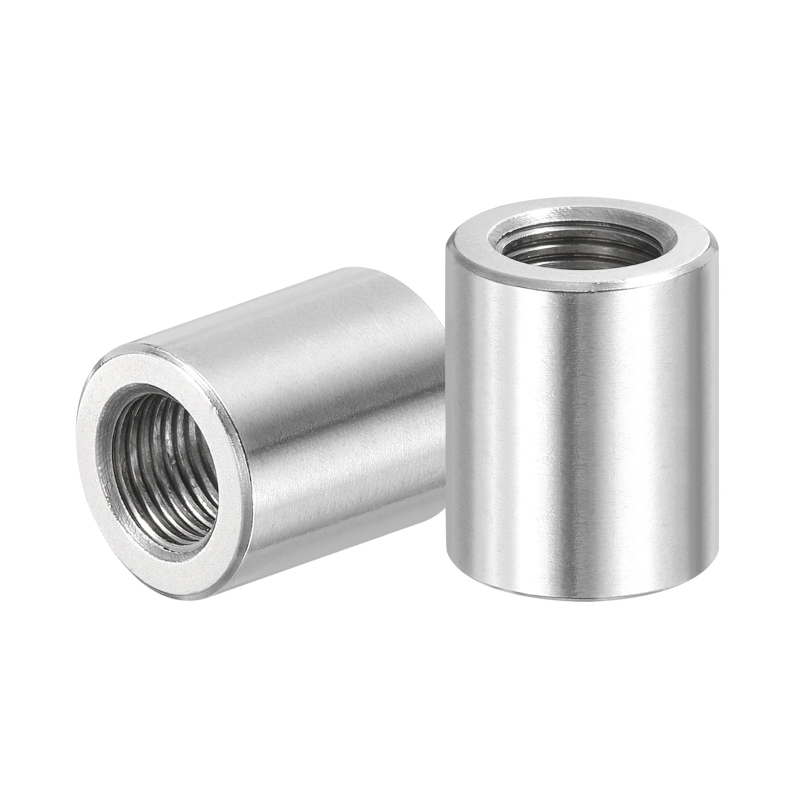 Uxcell M10x1mm Pitch 304 Stainless Steel Round Coupling Nuts, 2 Pcs ...