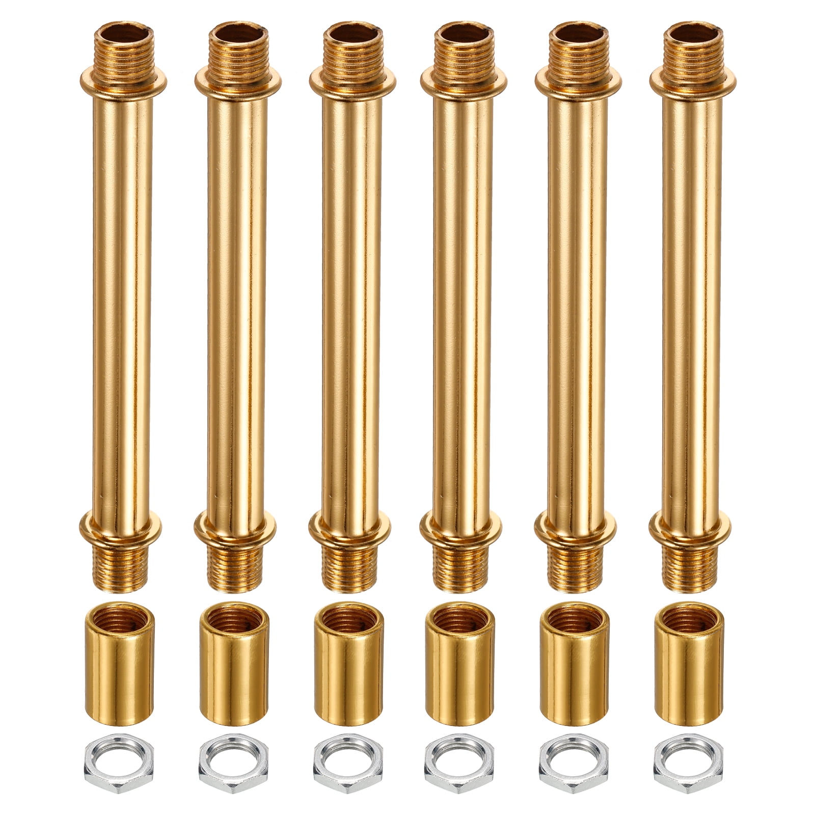 Uxcell M10x1mm Thread 100mm Coupling Nut with Pipe Hex Nut Threaded ...