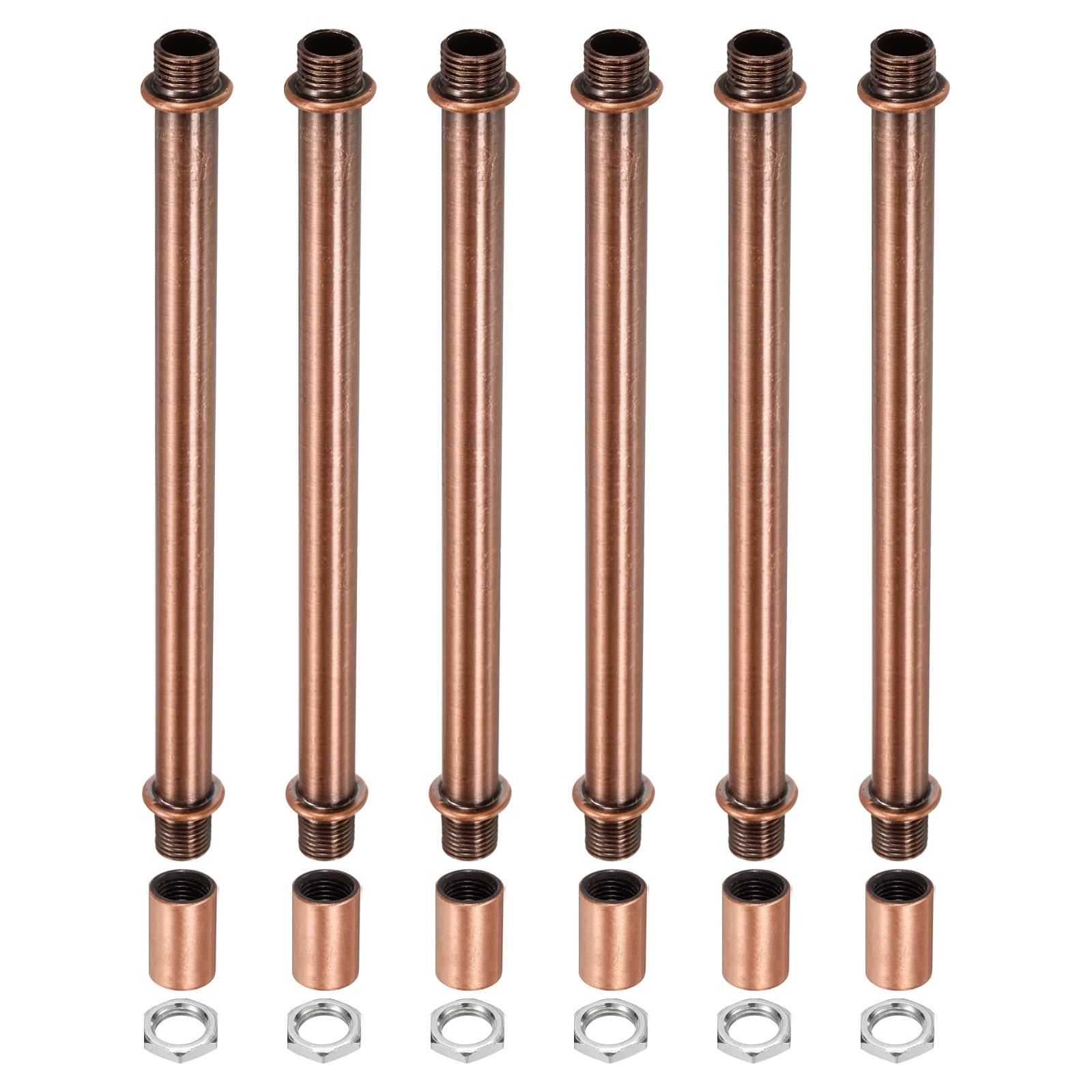 Uxcell M10x1mm Thread 150mm Coupling Nut with Pipe Hex Nut Threaded ...