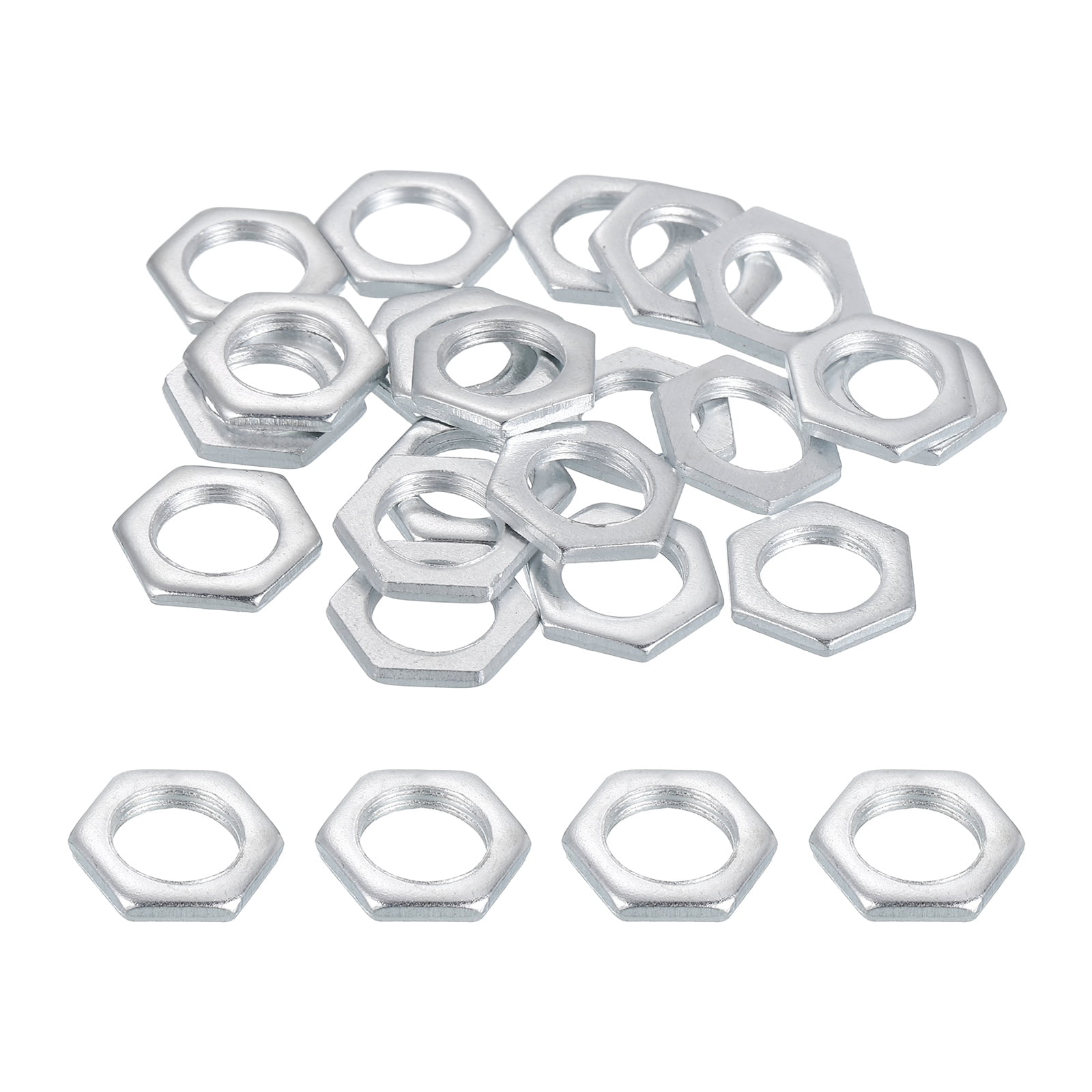 Uxcell M10x1x2mm Steel Hex Nuts, 40Pcs Metric Thread Carbon Steel Zinc ...