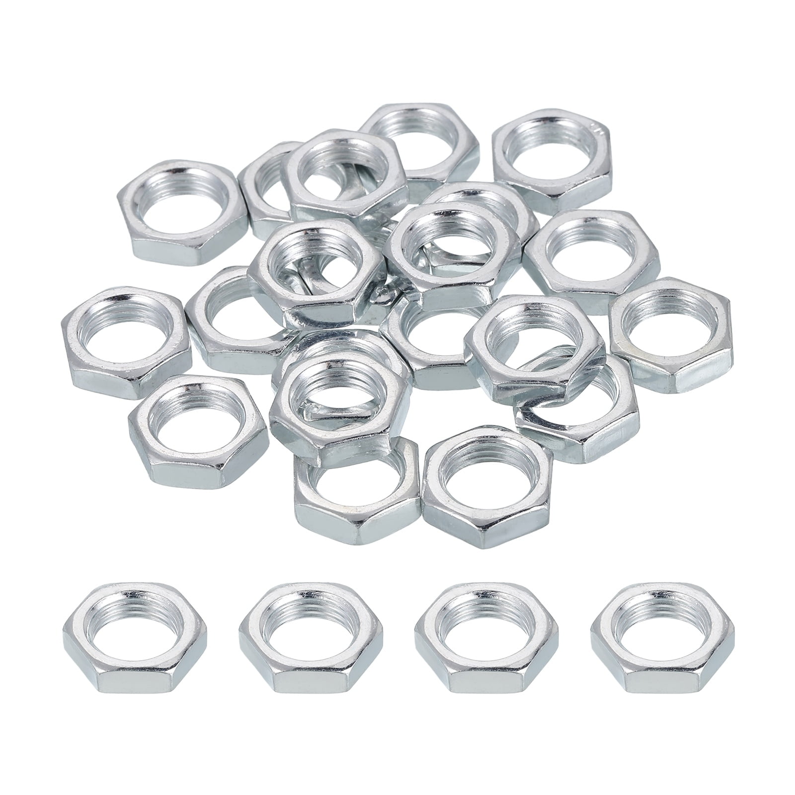 Uxcell M10x1x4mm Steel Hex Nuts, 40Pcs Metric Thread Carbon Steel Zinc Plated Finished Hardware ...