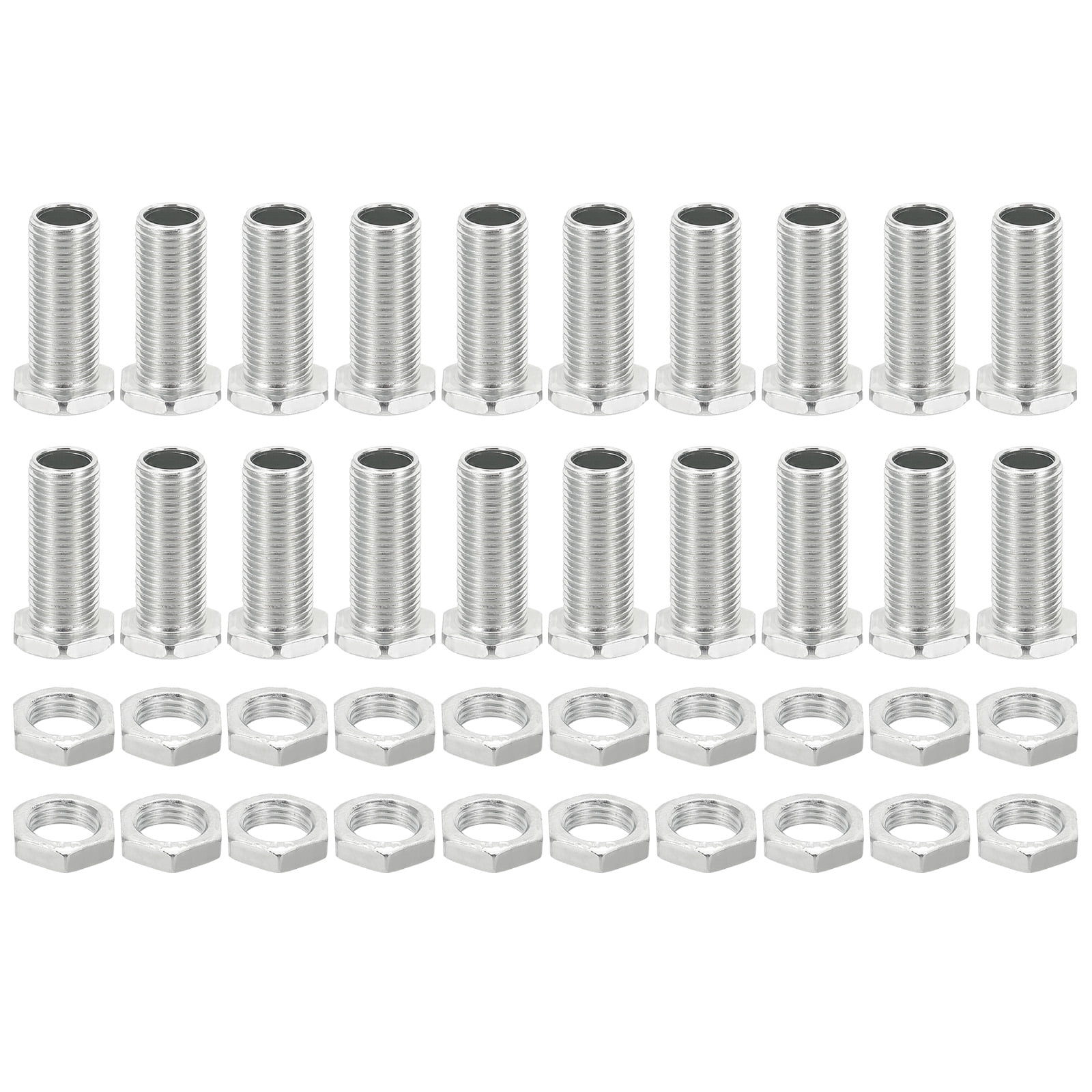 Uxcell M10x27mm Hex Bolts and Nuts Kit, 20 Set Fine Thread Hollow ...