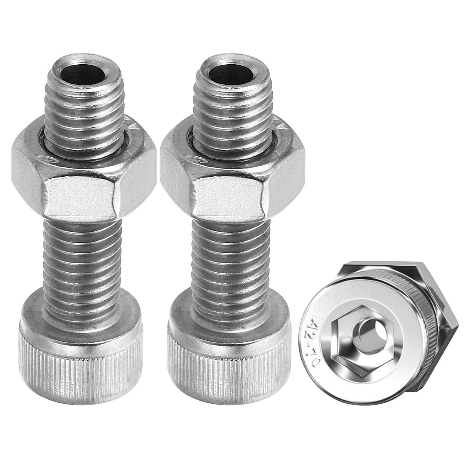 Uxcell M10x35mm Hexagon Socket Screw 3 Set Cylindrical Hollow Bolt Nut ...