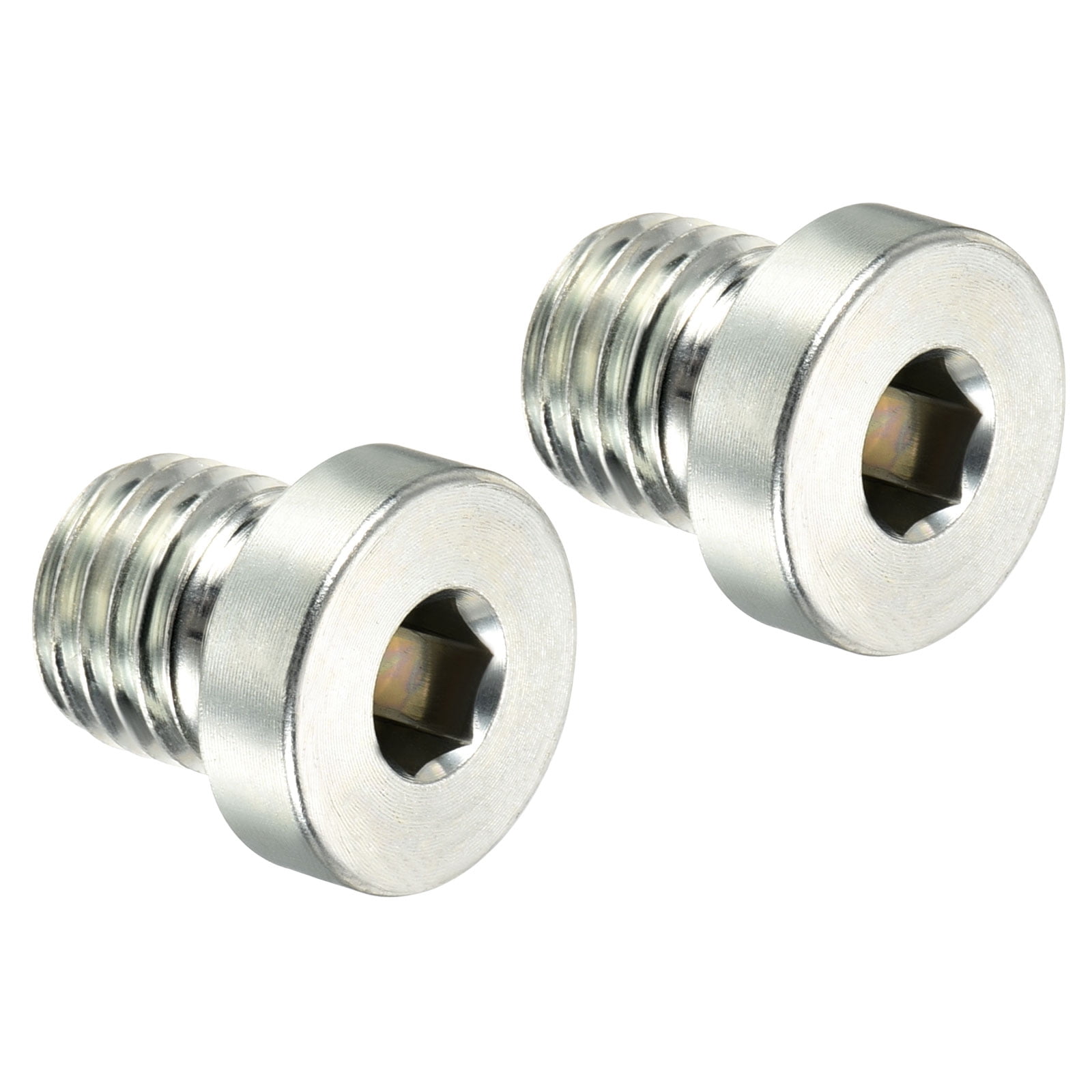 Uxcell M12*1.5 Internal Hex Head Pipe Fitting Plug, 2 Pack Male Thread ...