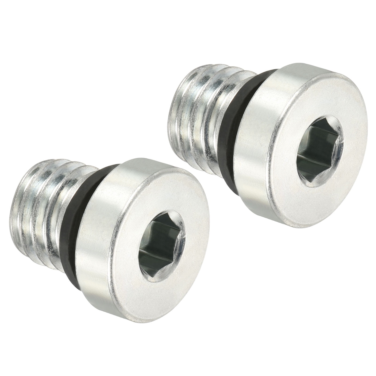 Uxcell M12*1.75 Internal Hex Head Pipe Fitting Plug, 2 Pack Male Thread ...