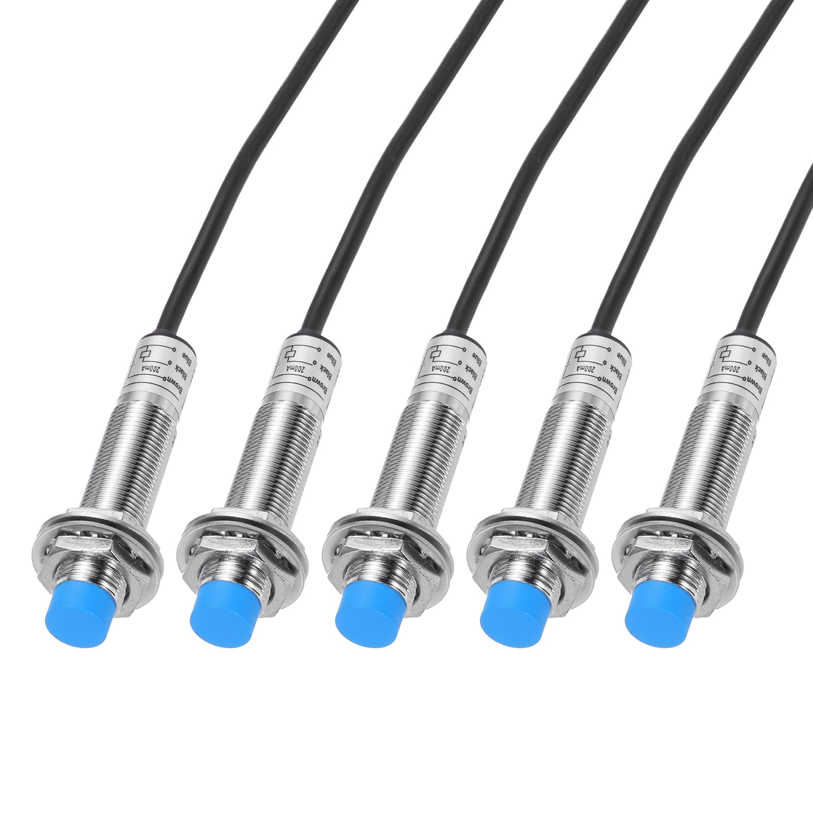 Uxcell M12 Approach Inductive Proximity Sensor Switch PNP NO 4mm Detection DC 6-36V 3.9ft 5Pcs ...