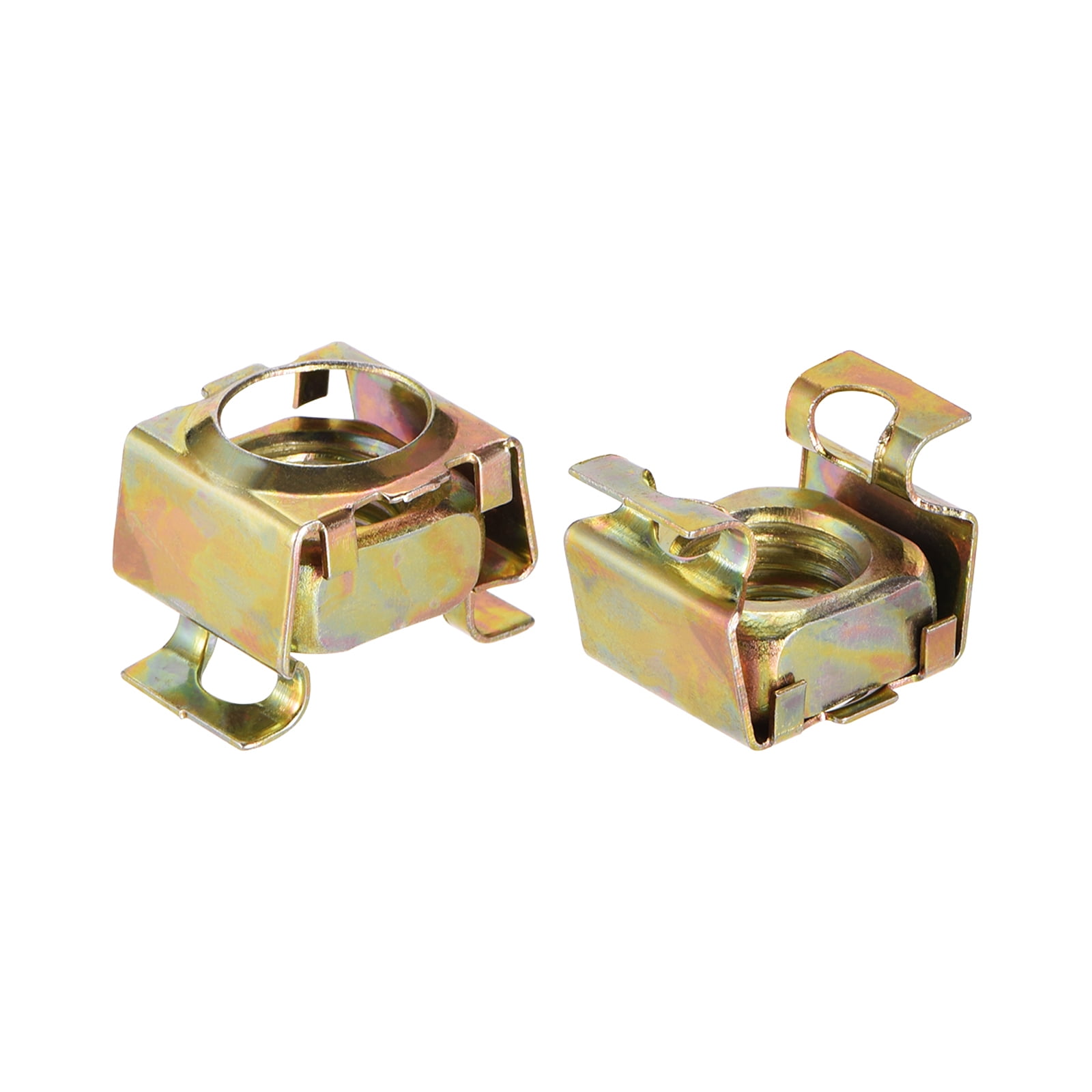 Uxcell M12 Cage Nuts for Server Rack Cabinet, Carbon Steel Yellow Zinc ...