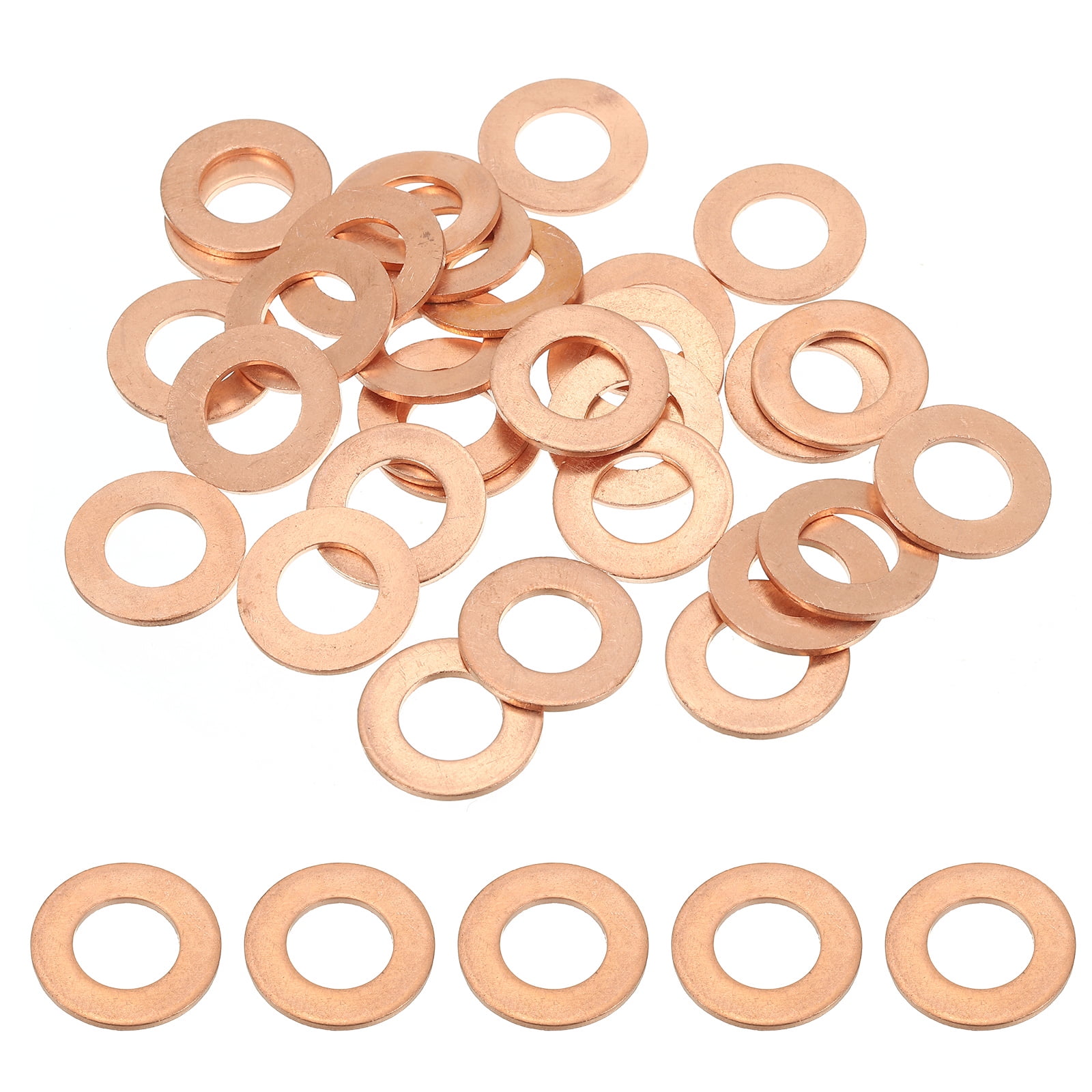 Uxcell Copper Washer Sealing Ring, Metric Flat Sealing Gasket Crush ...