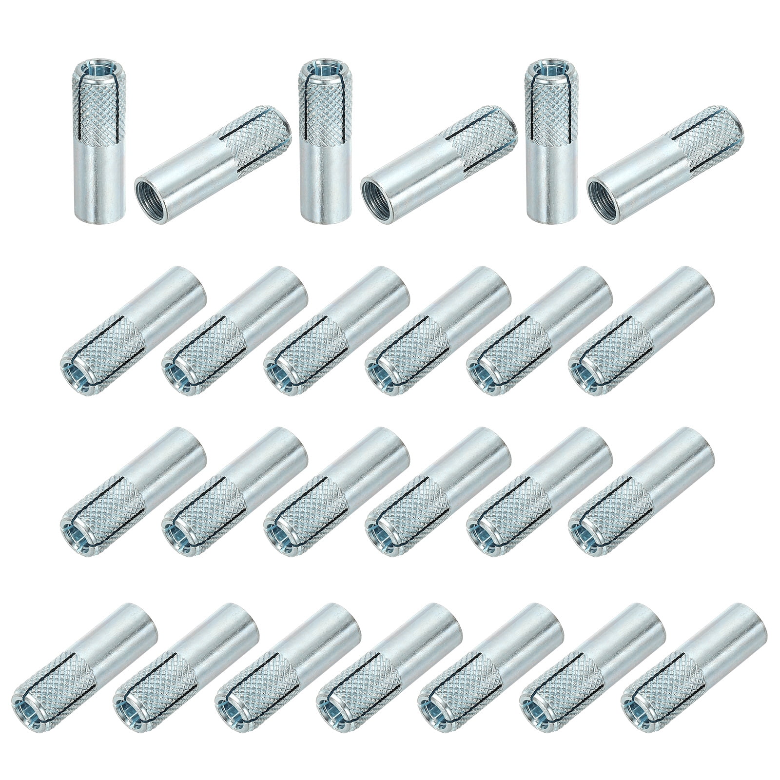 Uxcell M12 Drop-in Anchors, 25Pcs Zinc Plated Carbon Steel Solid ...