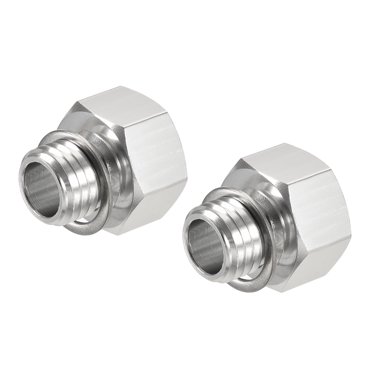 Uxcell 3/8 PT Male to 1/4 PT Female 304 Stainless Steel Pipe Fitting Reducing Hex Bushing ...