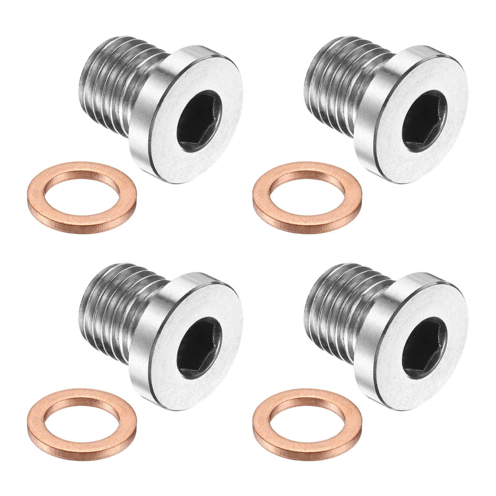 Uxcell M12 Metric Inner Hex Head, 4 Pcs Thread Sensor Plug Standard ...