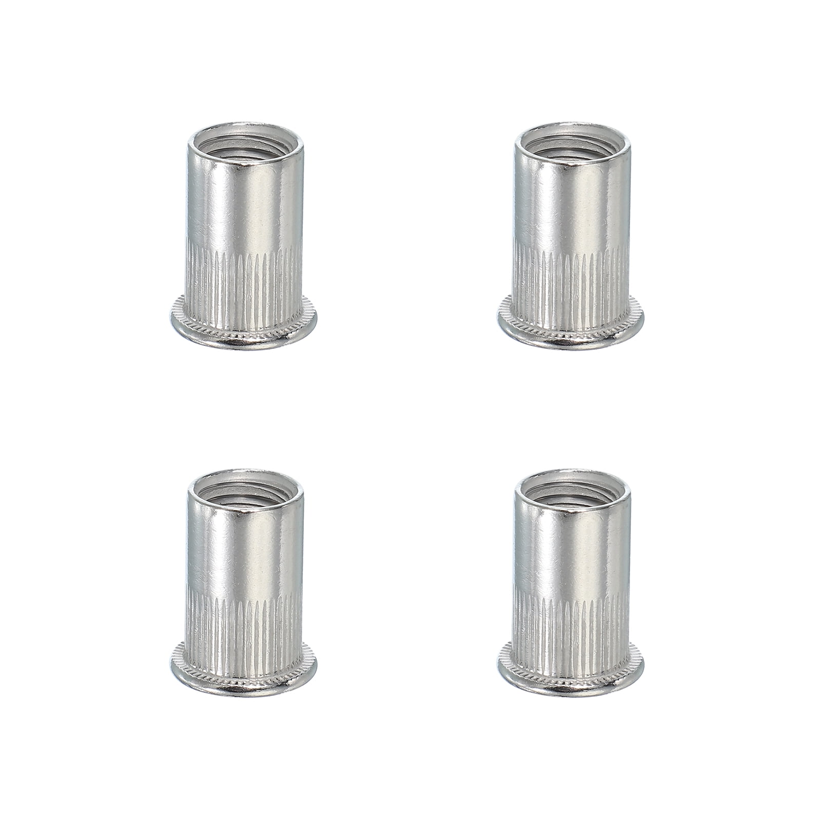 Uxcell M12 Rivet Nuts, 4 Pcs 304 Stainless Steel Knurled Flat Head ...