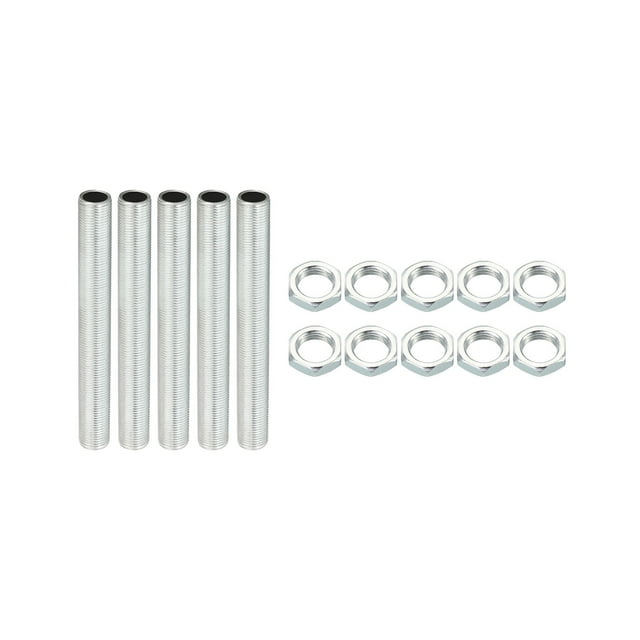 Uxcell M12 Thread 3.94" Lamp Pipe Kit with Lock Nuts All Thread Rod ...