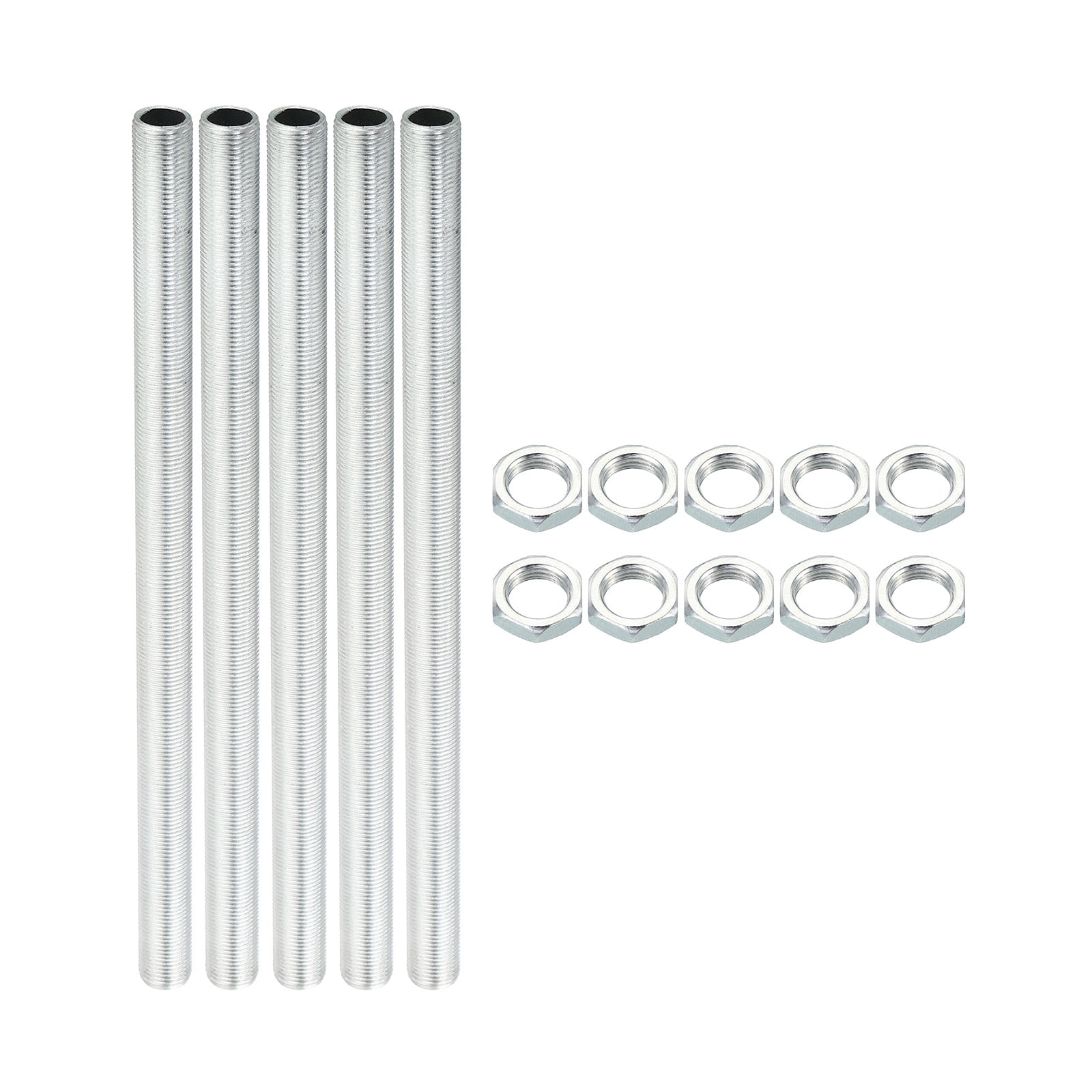 Uxcell M12 Thread 7.87" Lamp Pipe Kit with Lock Nuts All Thread Rod ...