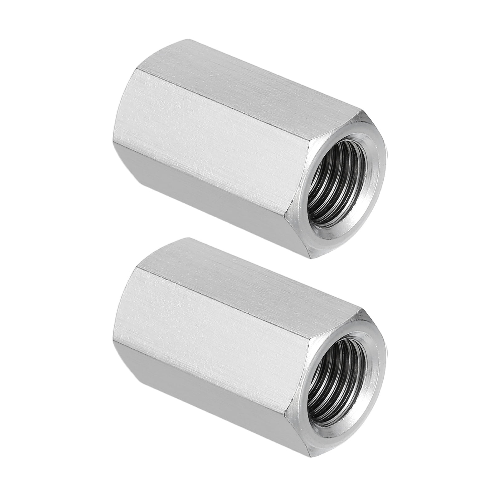 Uxcell M12 x 1.5-Pitch 304 Stainless Steel Hex Coupling Nuts, 2Pcs 30mm ...