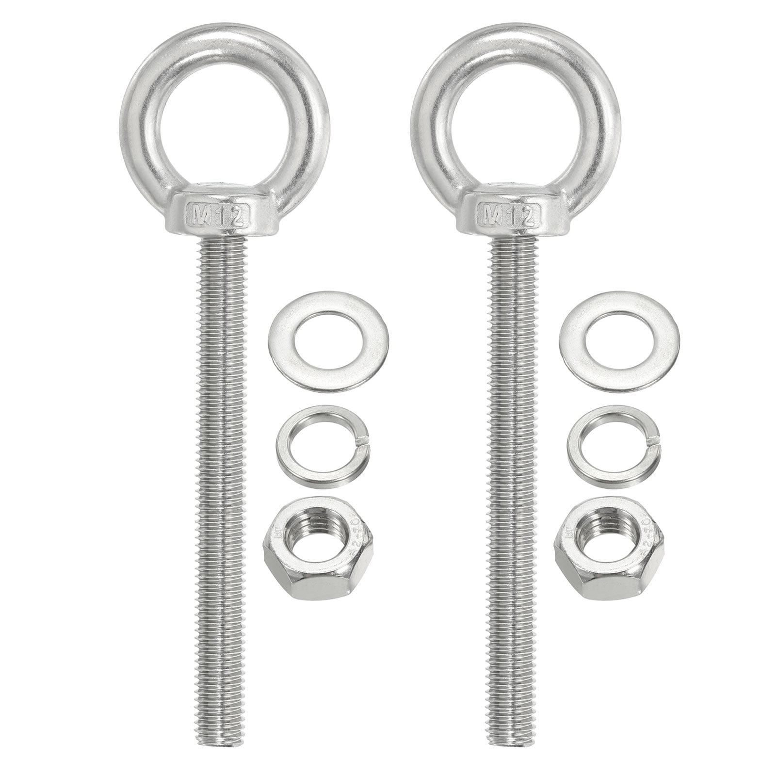 Uxcell M12 x 100mm Lifting Shoulder Eye Bolt Stainless Steel Lifting ...