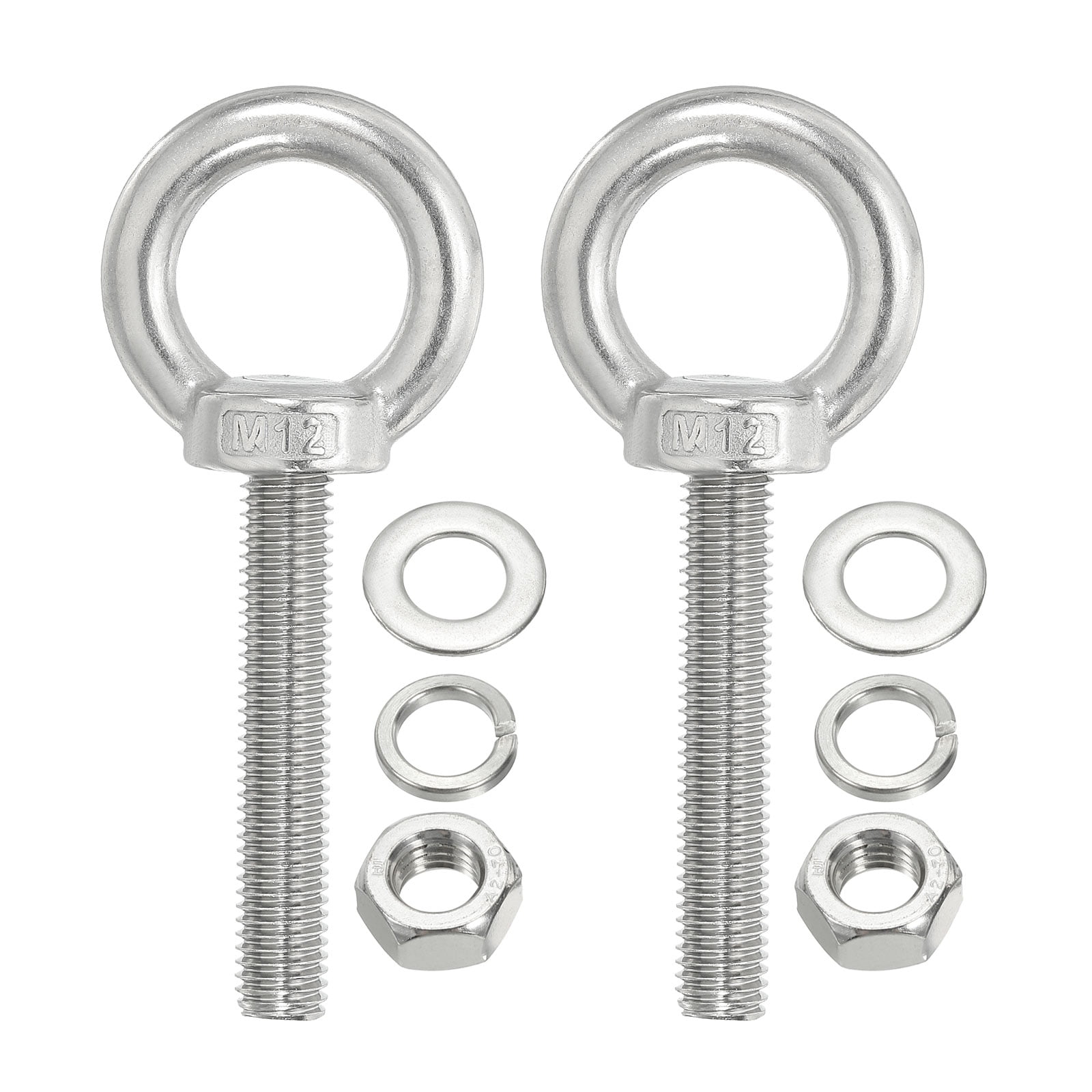 Uxcell M12 x 60mm Lifting Shoulder Eye Bolt Stainless Steel Lifting ...