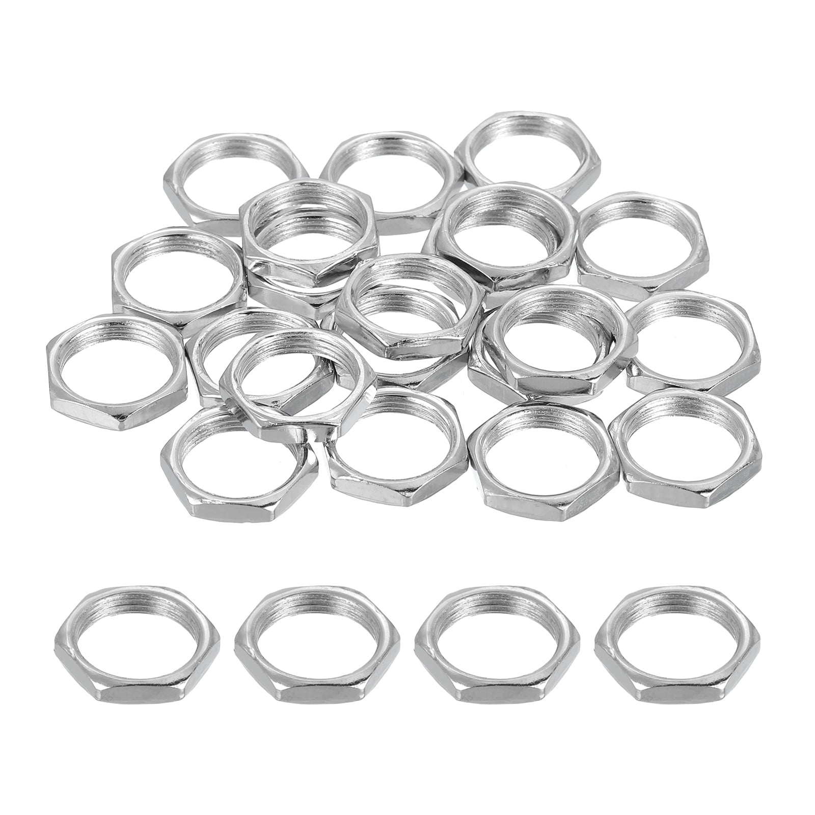 Uxcell M12x0.75x3mm Steel Hex Nuts, 25Pcs Metric Thread Carbon Steel ...