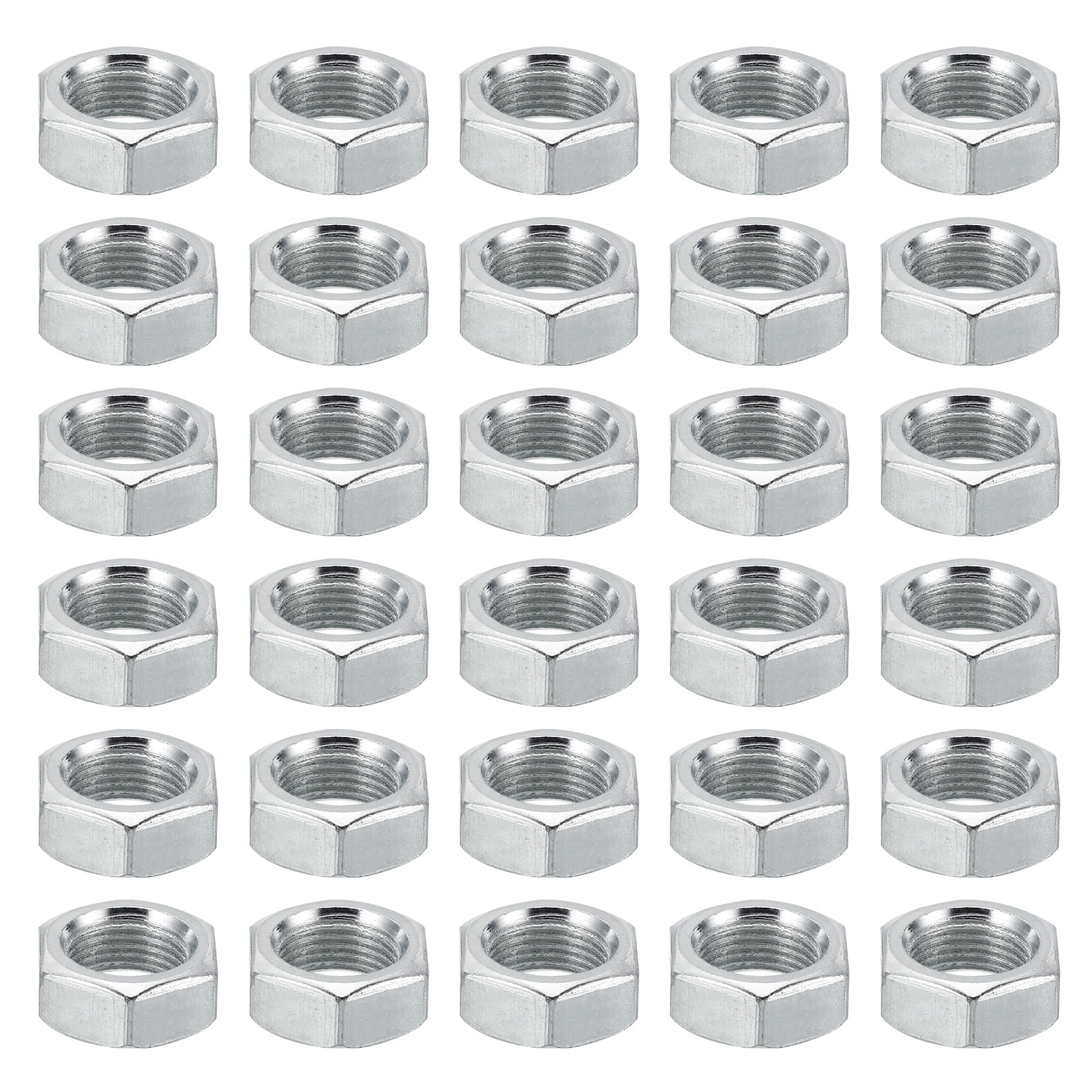 Uxcell M12x1.0 Steel Hex Nuts 50 Pcs Metric Thread Zinc Plated Finished Hardware Nuts Screw Bolt ...