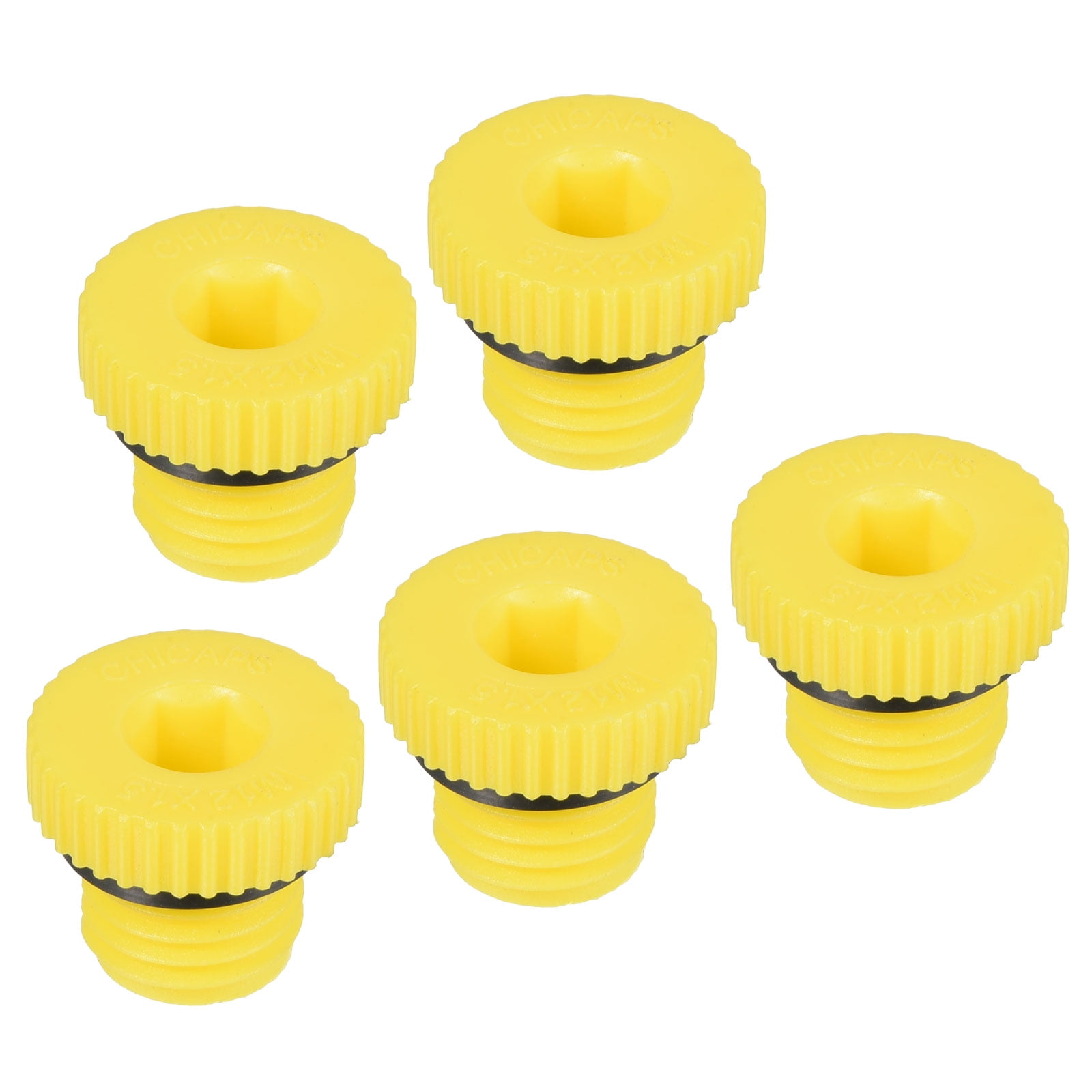 Uxcell M12x1.5 Hold Plugs Plastic Male Threaded Hex Socket End Cap ...