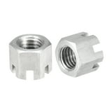 Uxcell M12x1.75mm Hexagon Slotted Nut, Grade 6.8 304 Stainless Steel Hex Castle Nuts 2Pack ...