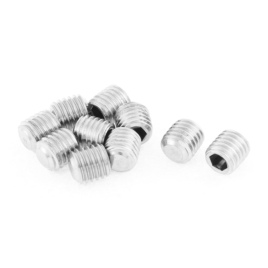 Uxcell M12x12mm 1.75mm Pitch Stainless Steel Hex Socket Set Flat Point ...