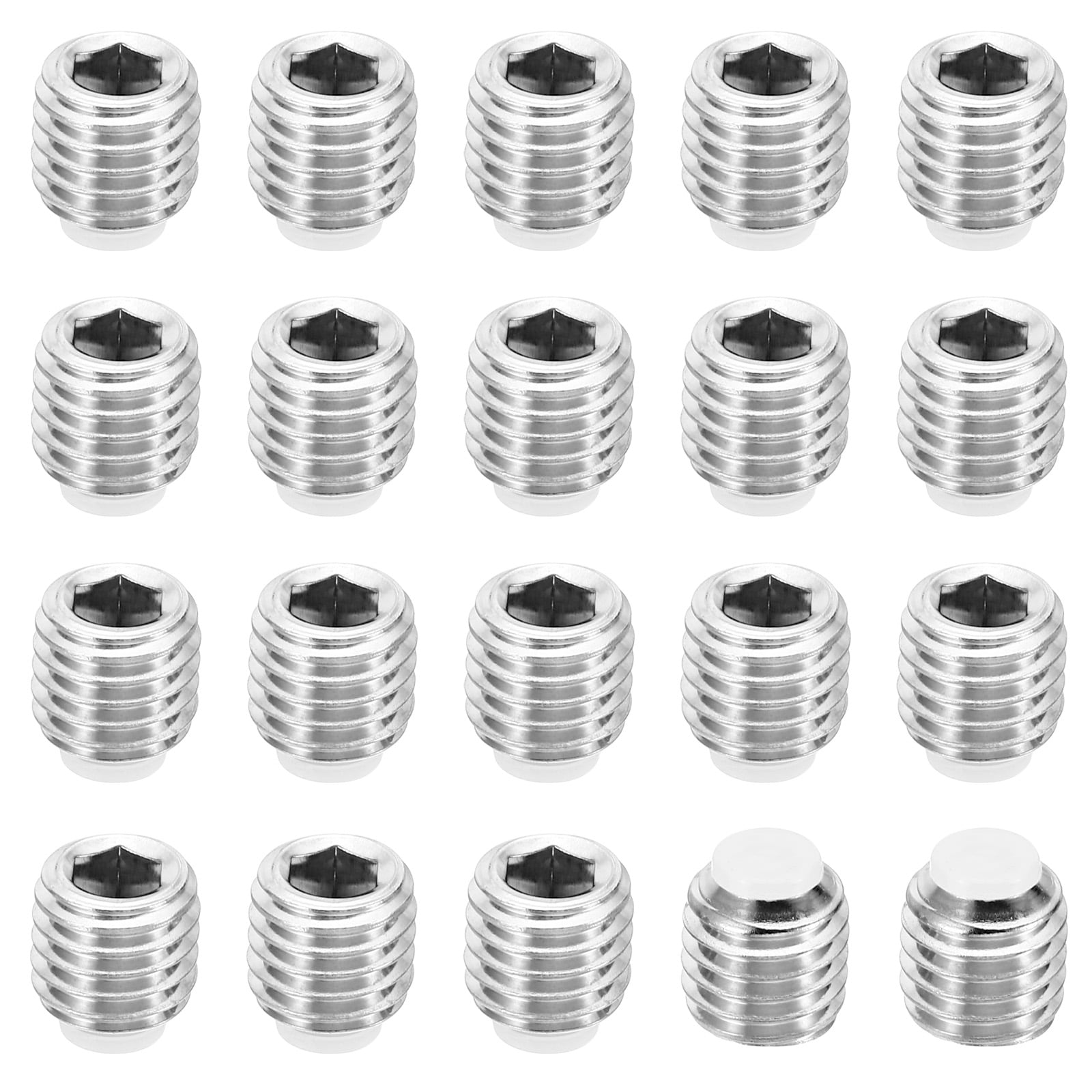 Uxcell M12x12mm Nylon Tip Grub Screw Hex Socket Head Cup Point Anti ...