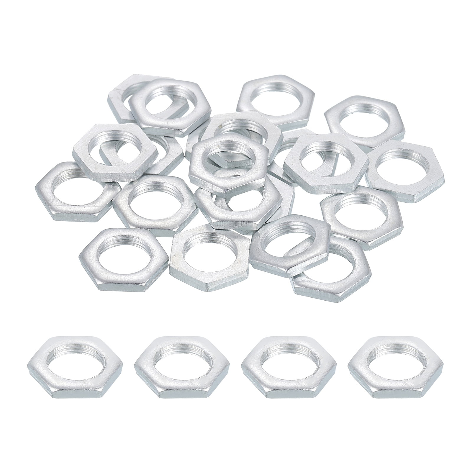 Uxcell M12x1x3mm Steel Hex Nuts, 25Pcs Metric Thread Carbon Steel Zinc ...
