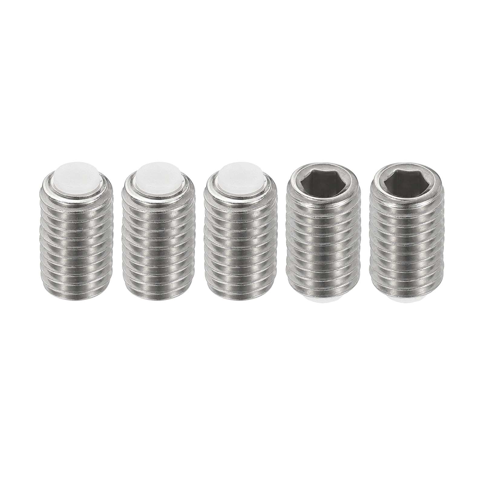 Uxcell M12x20mm Nylon Tip Grub Screw, 5pcs 304 Stainless SteelInternal ...