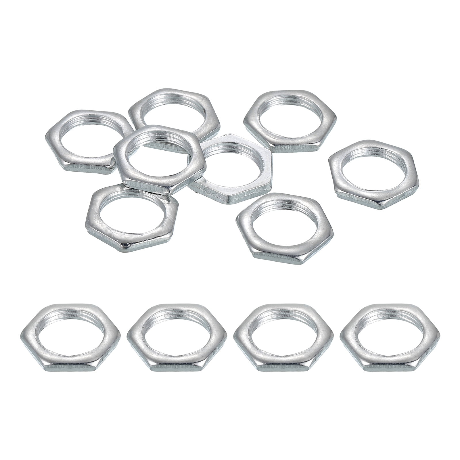 Uxcell M13x1x3mm Steel Hex Nuts, 12Pcs Metric Thread Carbon Steel Zinc Plated Finished Hardware ...