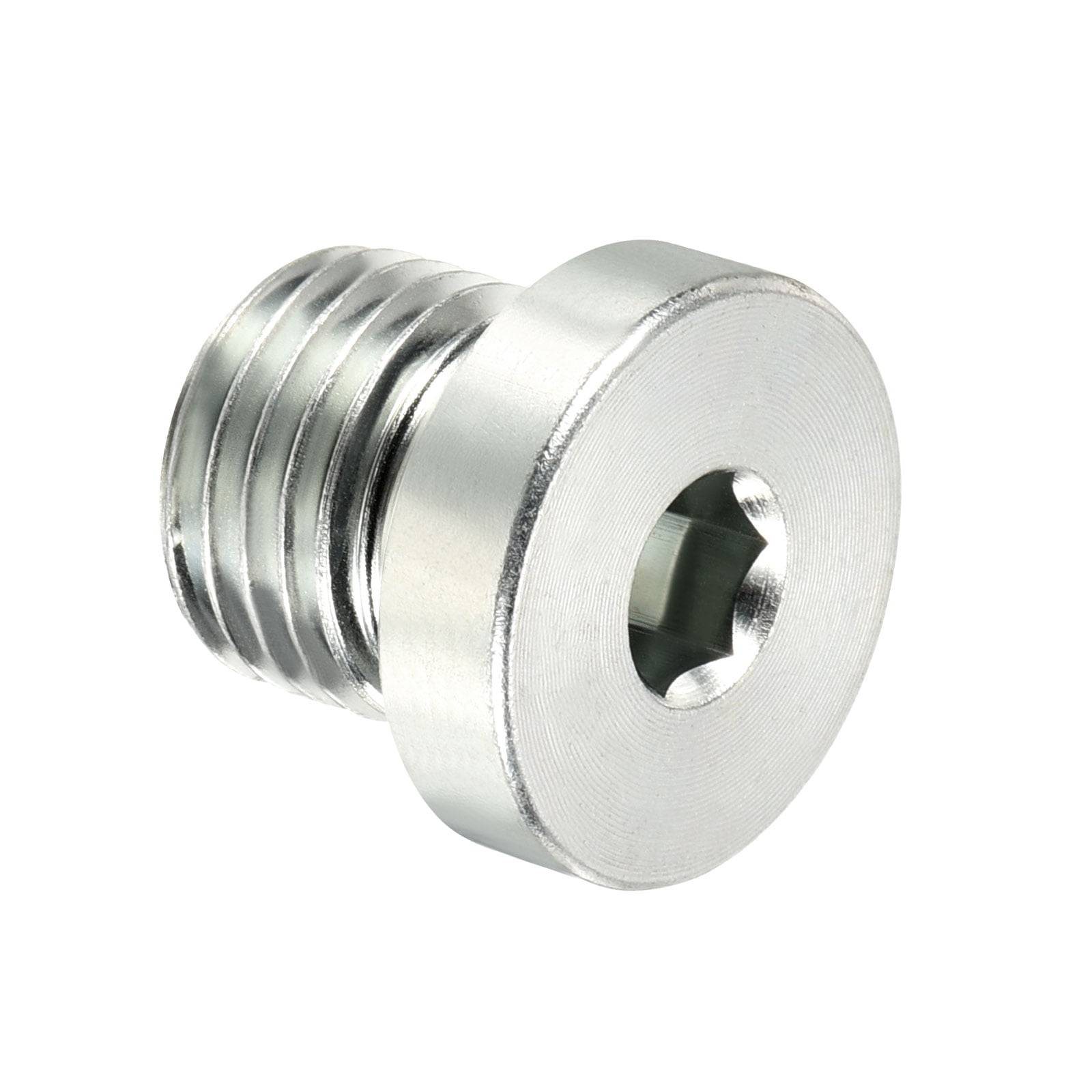 Uxcell M14*1.5 Internal Hex Head Pipe Fitting Plug, Male Thread 45# Steel Socket Plug with ...