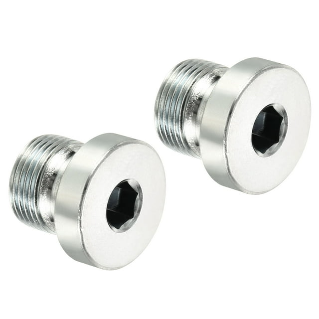 Uxcell M14*1 Internal Hex Head Pipe Fitting Plug, 2 Pack Male Thread 45# Steel Socket Plug with ...