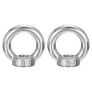 M10x70 3/8"x2.75" Stainless Steel Eye Bolts Threaded Screw Eyebolt Shoulder Ring with Nuts ...